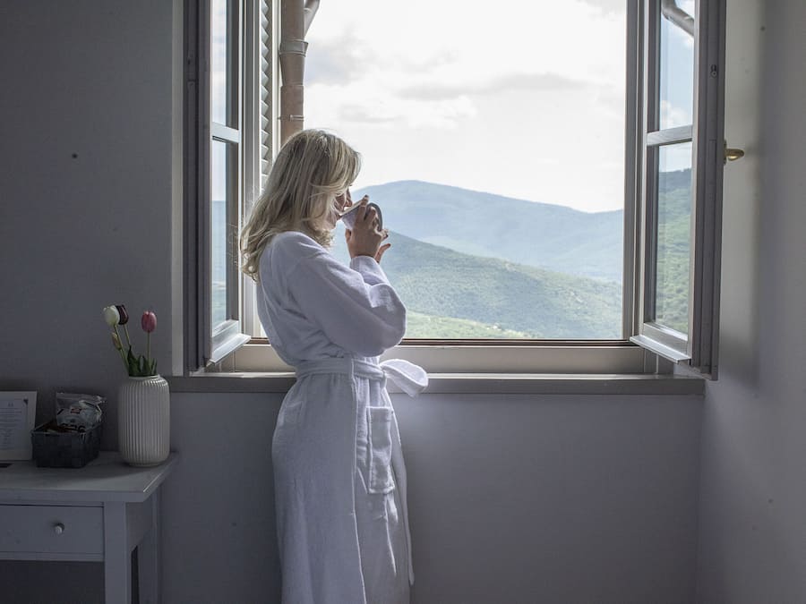 Vista para o campo desde o alojamento