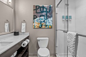 Quarto Standard, 1 cama king-size, não fumadores | Casa de banho | Um secador de cabelo, toalhas fornecidas, sabão, champô