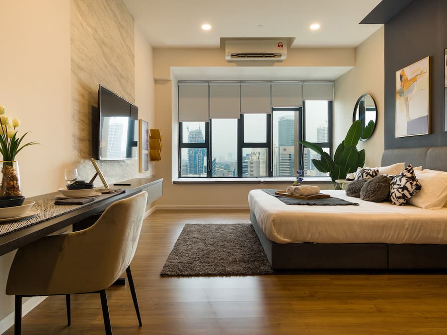 Escrivaninha, espaço de trabalho para notebook