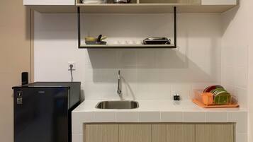 Apartamento luxo | Cozinha privada | Geladeira grande, cooktop