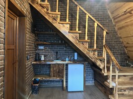 Bungalow Superior | Cozinha privada | Minifrigorífico, uma chaleira elétrica, moinho de café, Rolo de cozinha 