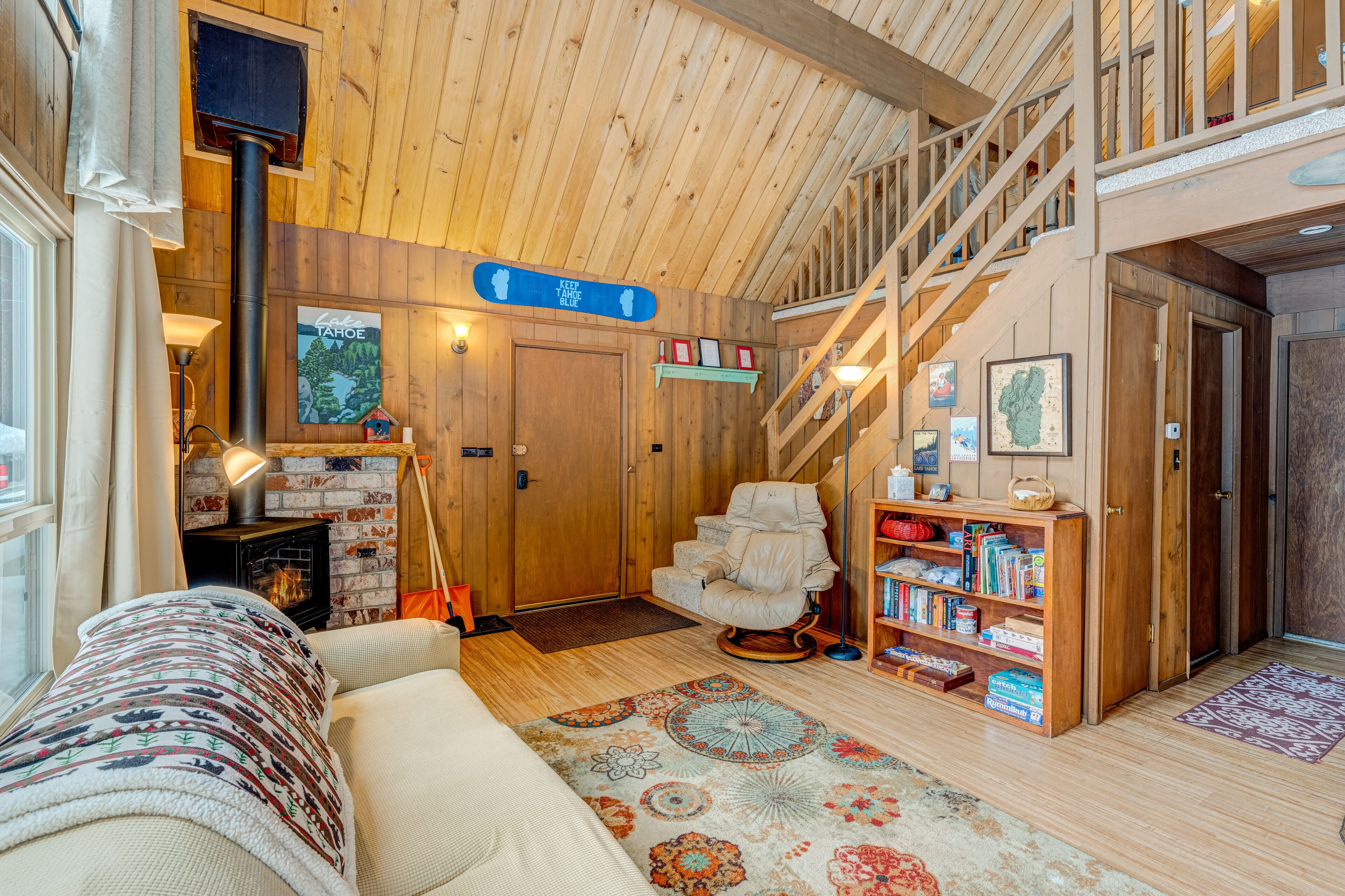 Dog-friendly 2-story Cabin With Loft, Fireplace, Board Games, & Wooded Views - South Lake Tahoe, CA