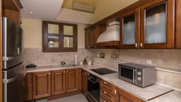 Apartamento urbano | Cozinha privada | Geladeira grande, micro-ondas, fogão, cooktop
