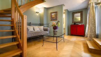 Duplex Suite | 1 quarto, roupas de cama antialérgicas, frigobar, cofres nos quartos