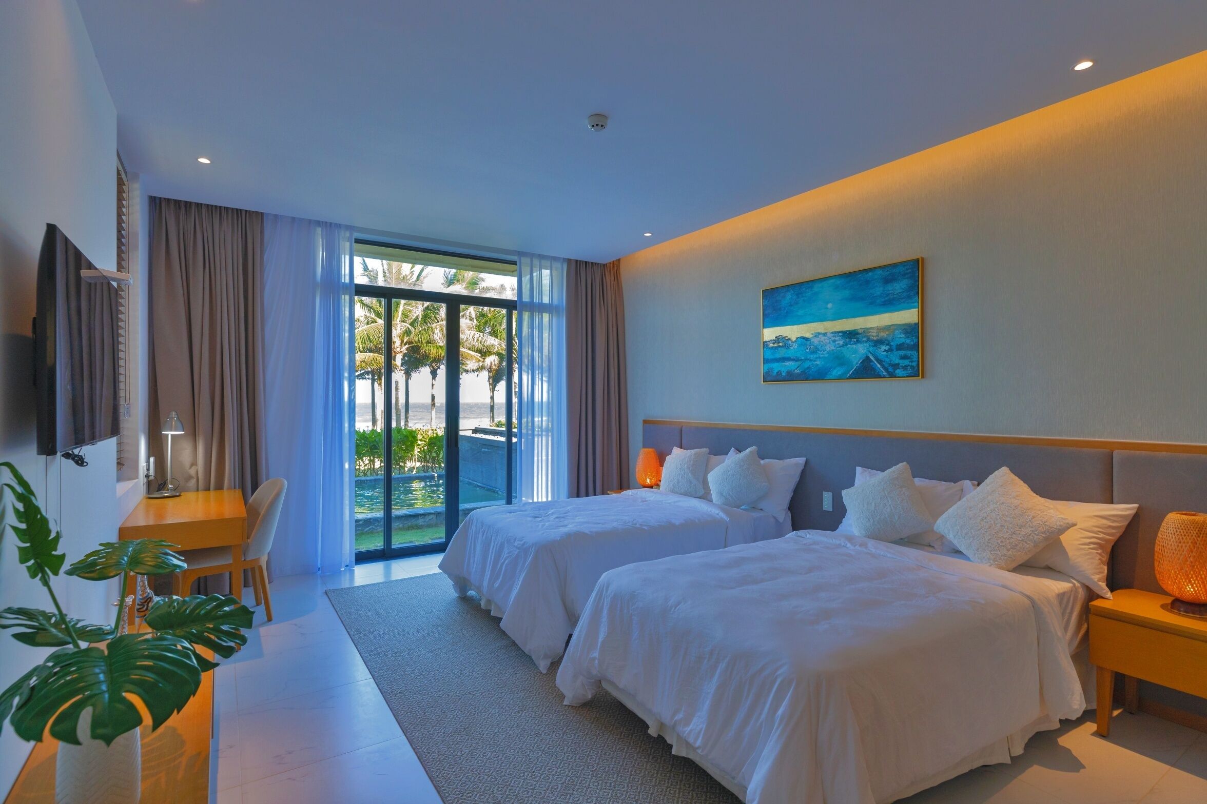 Villa, 3 quartos, piscina privativa, em frente à praia | Vista do quarto