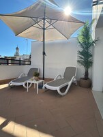 Quarto casal luxo | Terraço/pátio