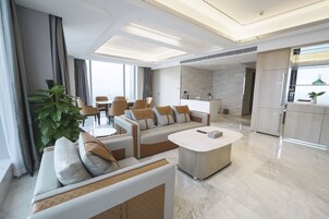 Suíte presidencial, 1 cama King | Roupas de cama premium, camas com colchões pillow-top