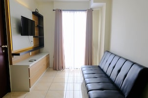 Apartamento Deluxe, 2 quartos | Sala de estar
