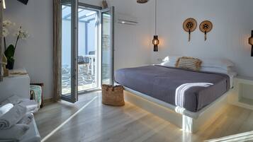 Apartamento luxo, 1 quarto, vista para o mar | Roupas de cama premium, cofres nos quartos, quartos à prova de som