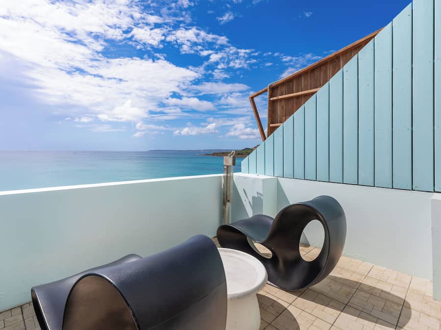 Quarto Duplo Deluxe, vista para o oceano | Varanda