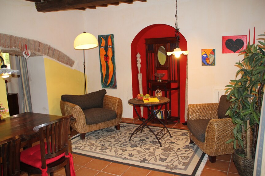 Vacation Apartment In Tuscan Stone House With Panoramic Pool And Air Conditioning - Gavorrano