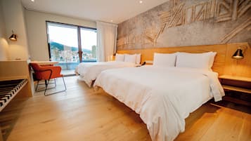 Suite-Estúdio Executiva (Collection Suite Double Balcony & Hid) | Lençóis de algodão egípcio, roupa de alta qualidade, edredões de penas