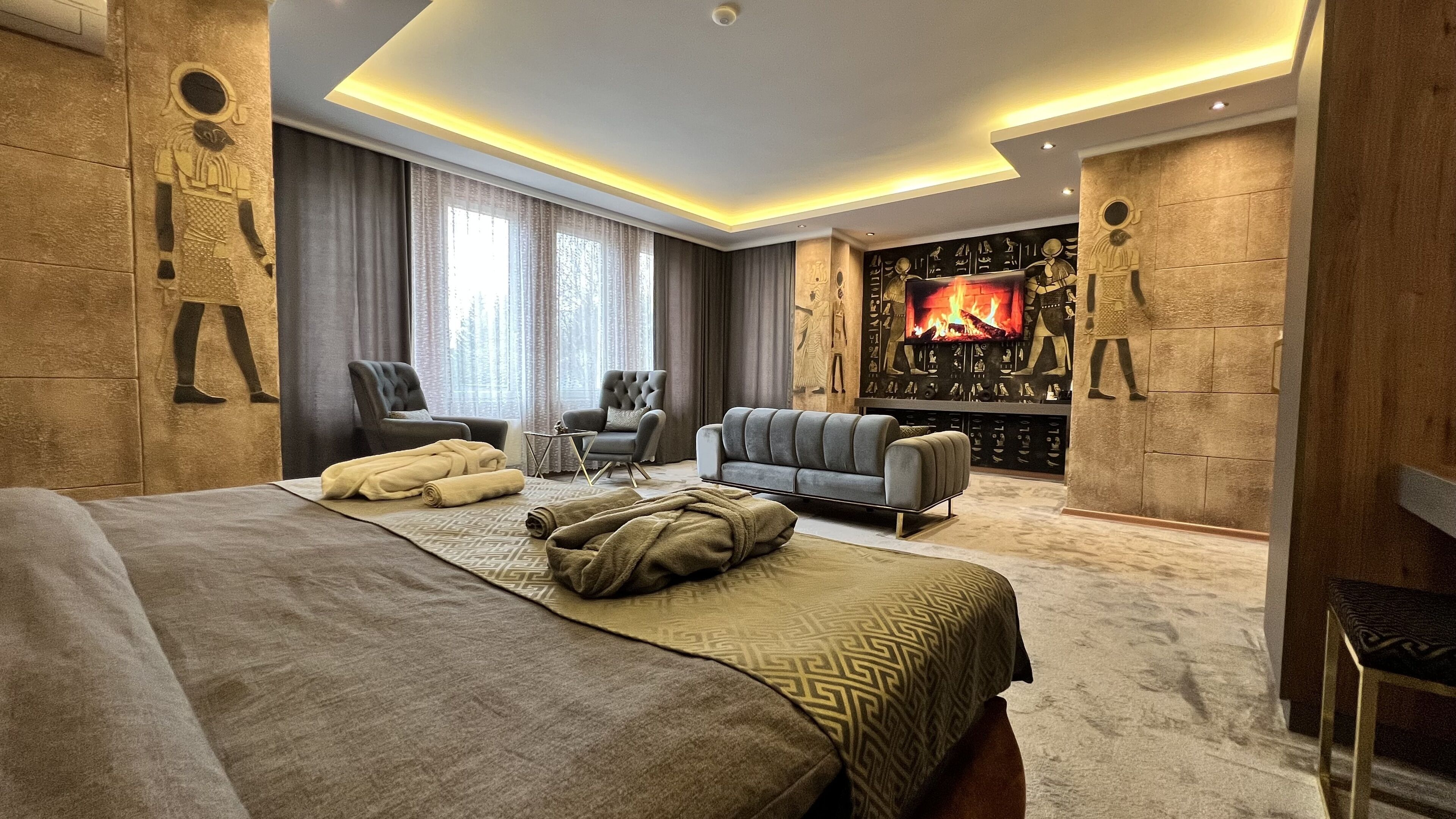 Quarto premium, 1 cama King, para não fumantes, vista para o jardim | Roupas de cama premium, frigobar (abastecido com itens grátis)