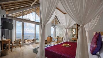 One Bedroom Pool Villa Ocean View with Daily Afternoon Tea | 1 quarto, roupa de alta qualidade, edredões de penas