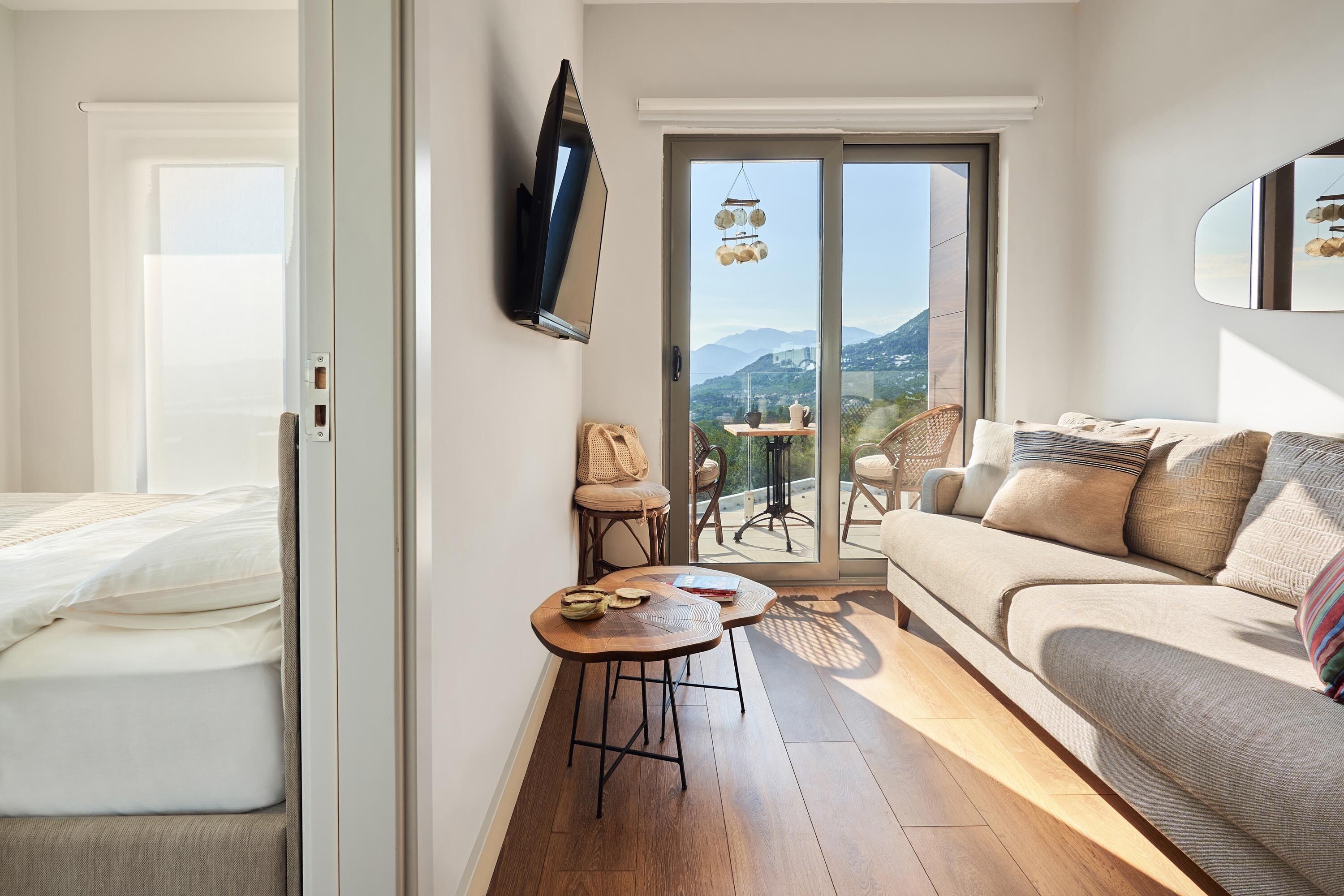 Apartamento, 2 quartos, vista para o mar | Quartos insonorizados, ferro/tábua de engomar, Wi-fi grátis 