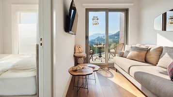 Apartamento, 2 quartos, vista para o mar | Quartos insonorizados, ferro/tábua de engomar, Wi-fi grátis