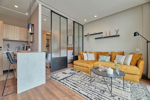 Suite Nobre | Sala de estar | Smart TV de 43 polegadas com canais via satélite, televisor