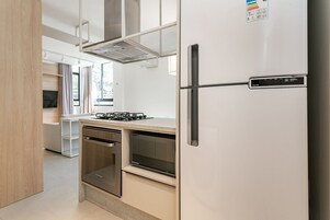Apartamento standard | Cozinha privada | Geladeira, micro-ondas, máquina de café expresso