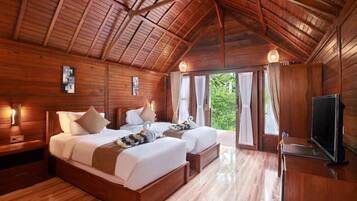 Quarto duplo luxo | Wi-Fi de cortesia, roupa de cama