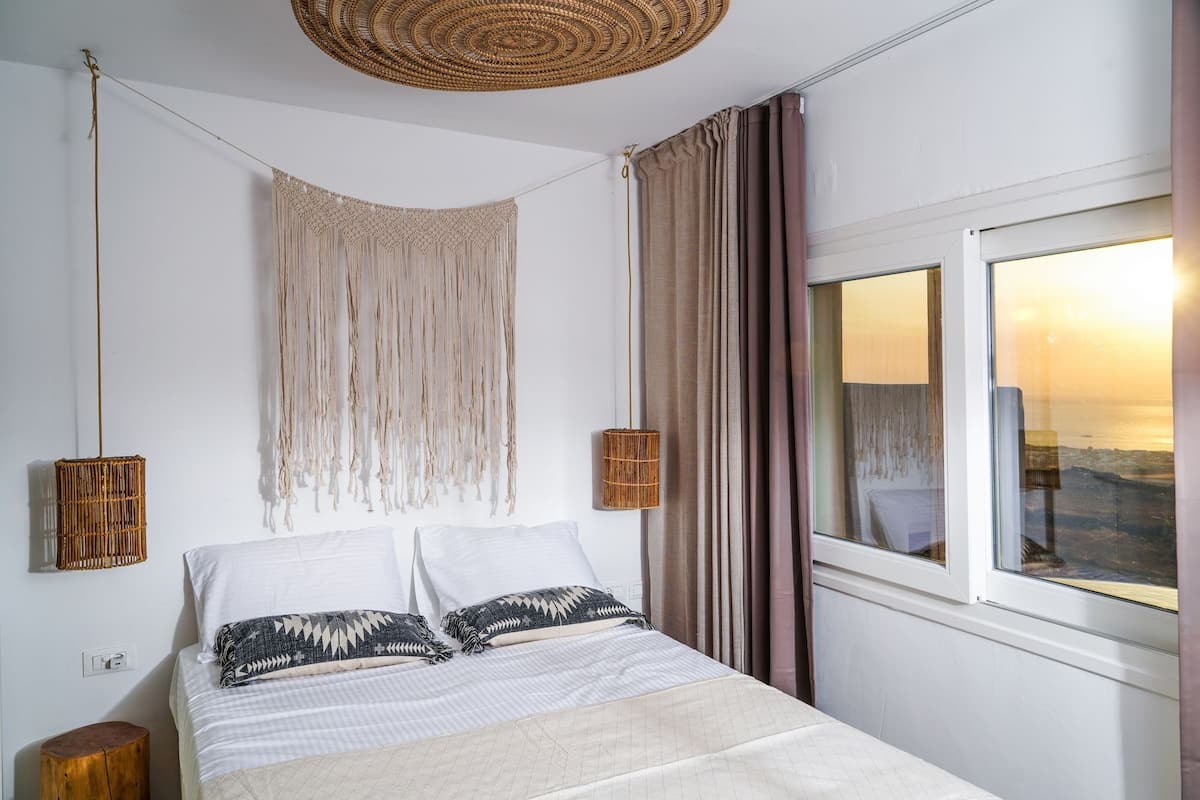Suíte estúdio superluxo, vista para o mar | Roupas de cama de algodão egípcio, roupas de cama premium