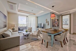 Apartamento conforto | Área de estar | Smart TV