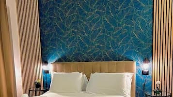 Quarto Duplo Design | Lençóis italianos Frette, roupa de alta qualidade, edredões de penas