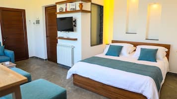 Suite-Estúdio Deluxe | 1 quarto, roupa de alta qualidade, edredões de penas