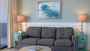 Apartamento em Condomínio Fechado, 1 quarto | Sala de estar