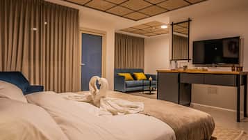 1 quarto, minibar, Wi-fi grátis, roupa de cama fornecida