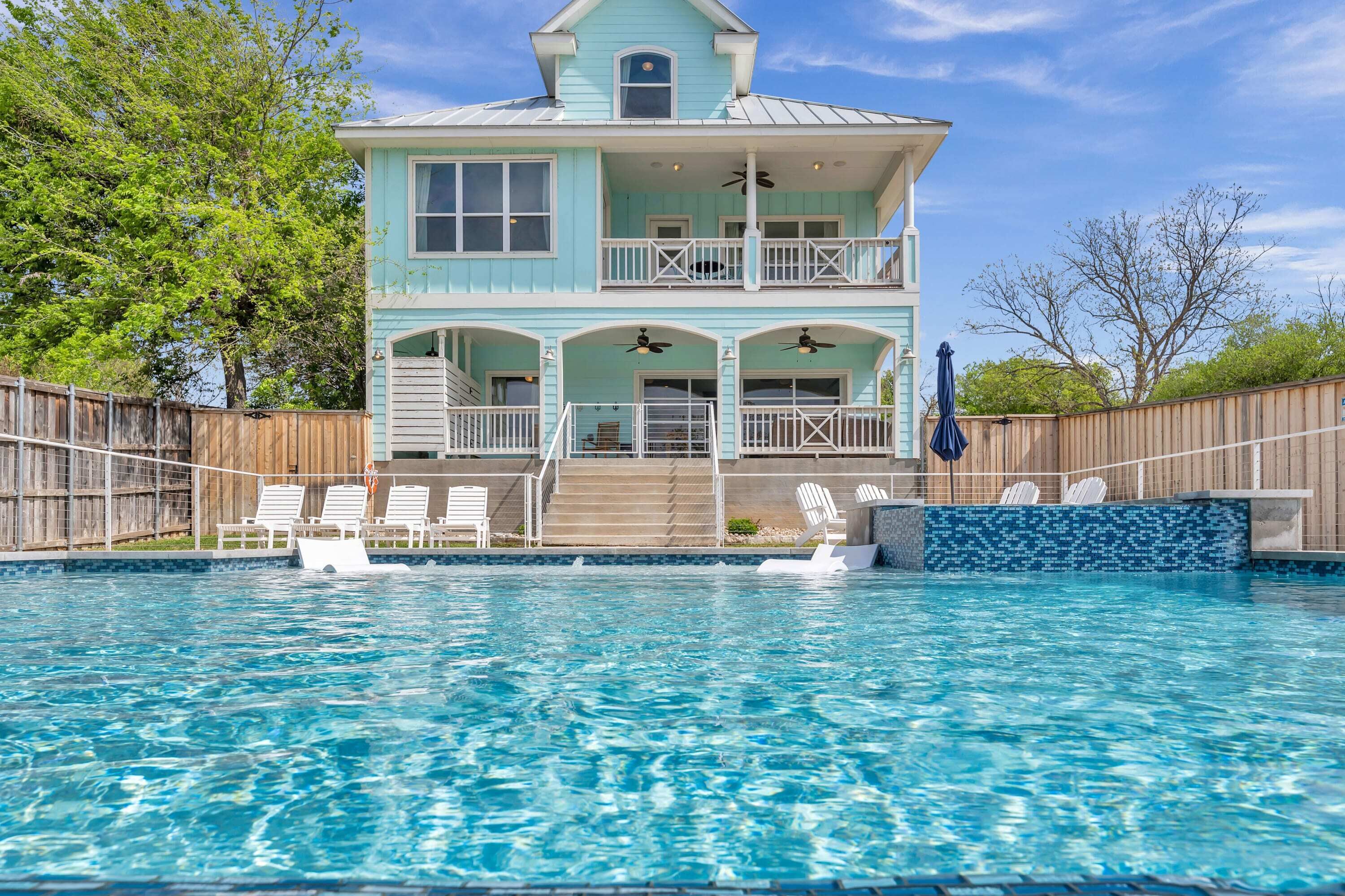 Huge Waterfront Home on Lake Lbj with Pool, HotTub, Island, Boat Ramp ...