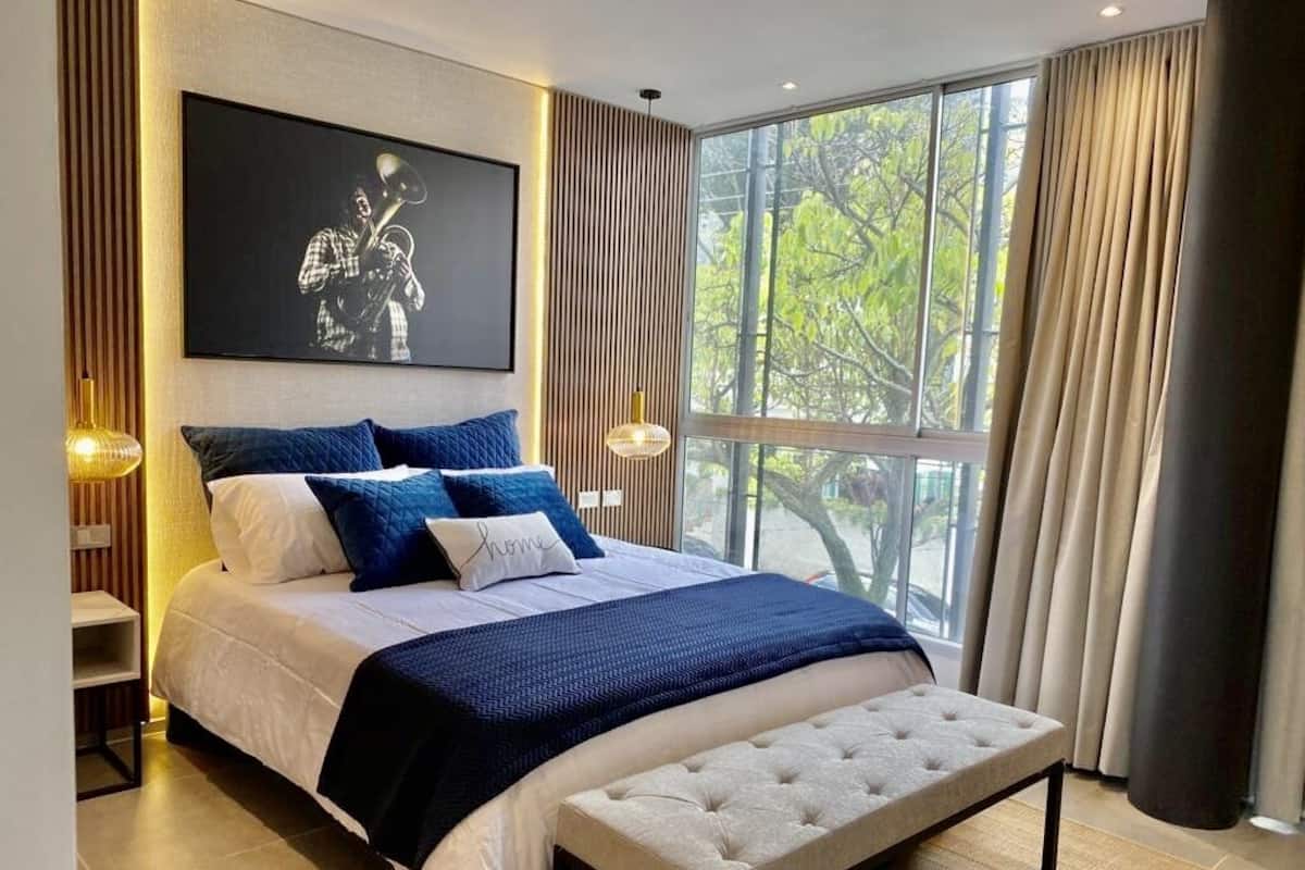 Apartamento Deluxe | 1 quarto, roupa de alta qualidade, cortinas/cortinados opacos
