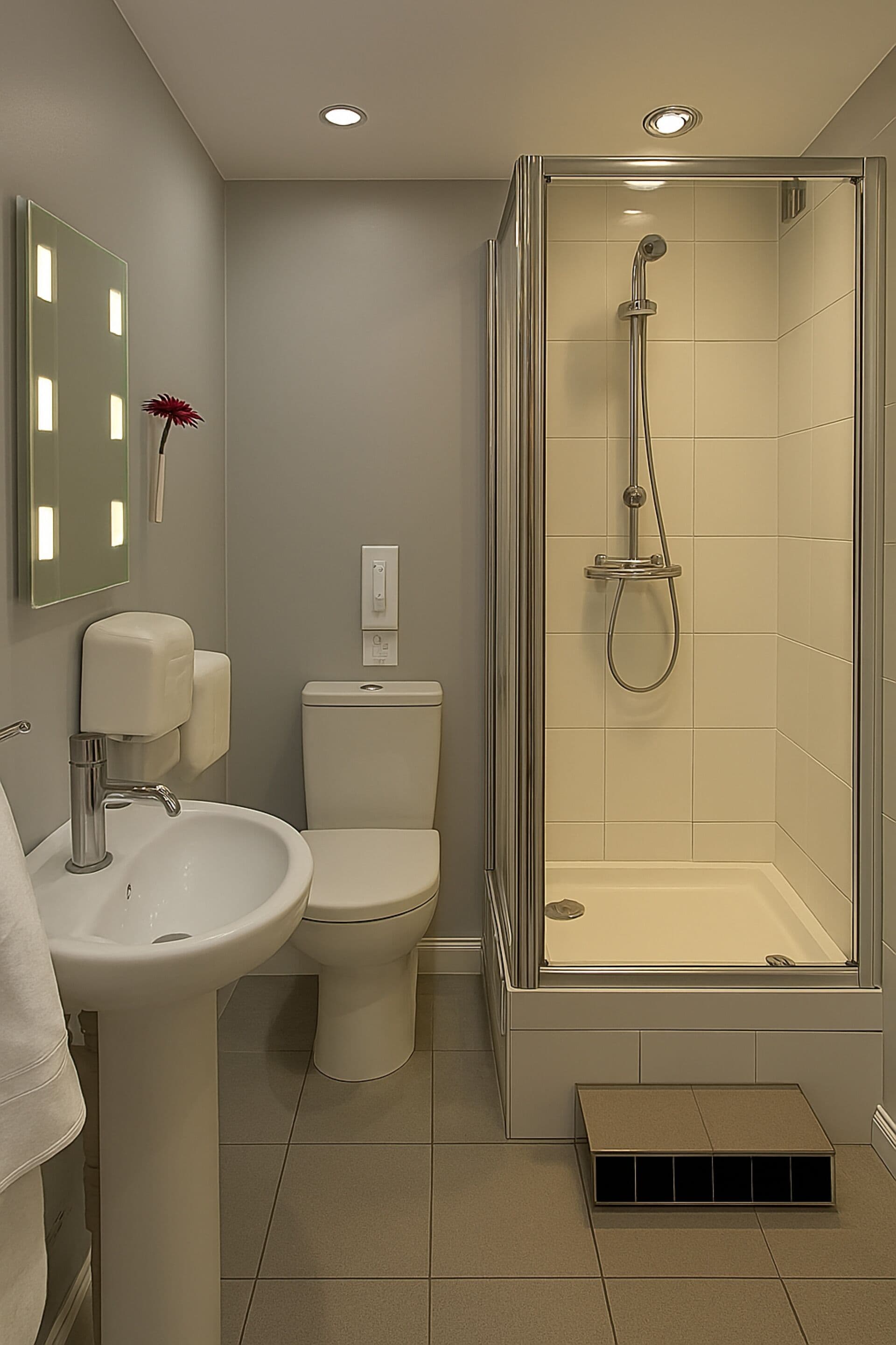 Quarto quádruplo standard | Banheiro | Secador de cabelo, toalhas de banho, sabonete, papel higiênico