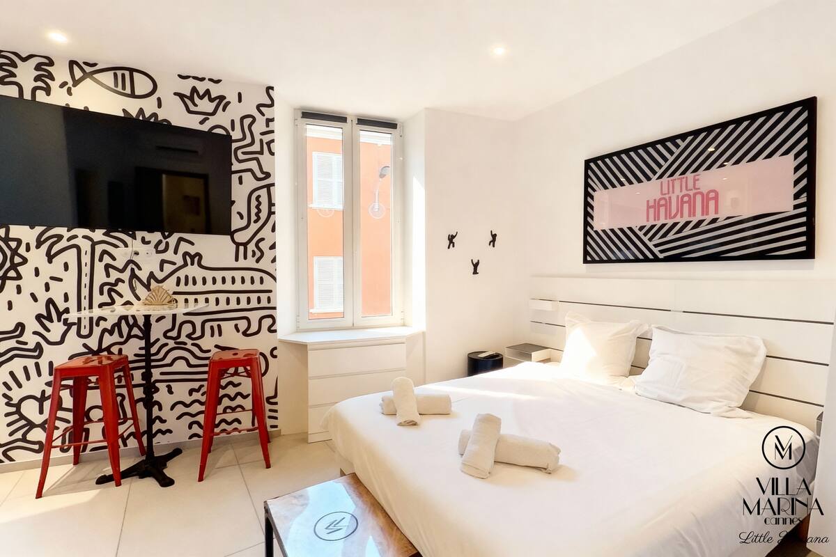 Estúdio Deluxe (LITTLE HAVANA) | 1 quarto, lençóis de algodão egípcio, roupa de alta qualidade