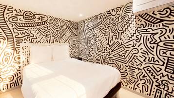 Apartamento luxo, 3 quartos (WYNWOOD LOFT) | 1 quarto, roupas de cama de algodão egípcio, roupas de cama premium