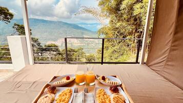 Opções para refeição no quarto