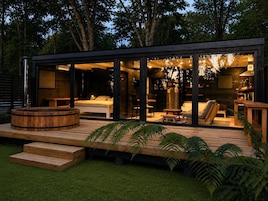 Cabaña con Hot Tub 1 | Individualmente decorados, individualmente mobiliados, escrivaninha
