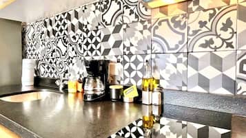 Loft luxo | Cozinha privada | Geladeira grande, micro-ondas, liquidificador