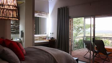 Chalé de Luxo, 1 quarto, não fumadores, vista para o resort | 1 quarto, lençóis de algodão egípcio, roupa de alta qualidade