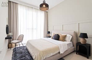 Apartamento superluxo, 1 quarto | 1 quarto, cofres nos quartos, individualmente decorados