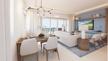 Apartamento Nobre | Sala de estar | Televisor de 32 polegadas com canais por cabo