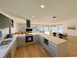 Apartamento Premium | Cozinha privada | Um frigorífico/congelador grande, um micro-ondas, um forno