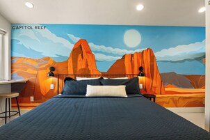 Casa | 1 quarto, camas de colchão pillowtop, com decoração personalizada 