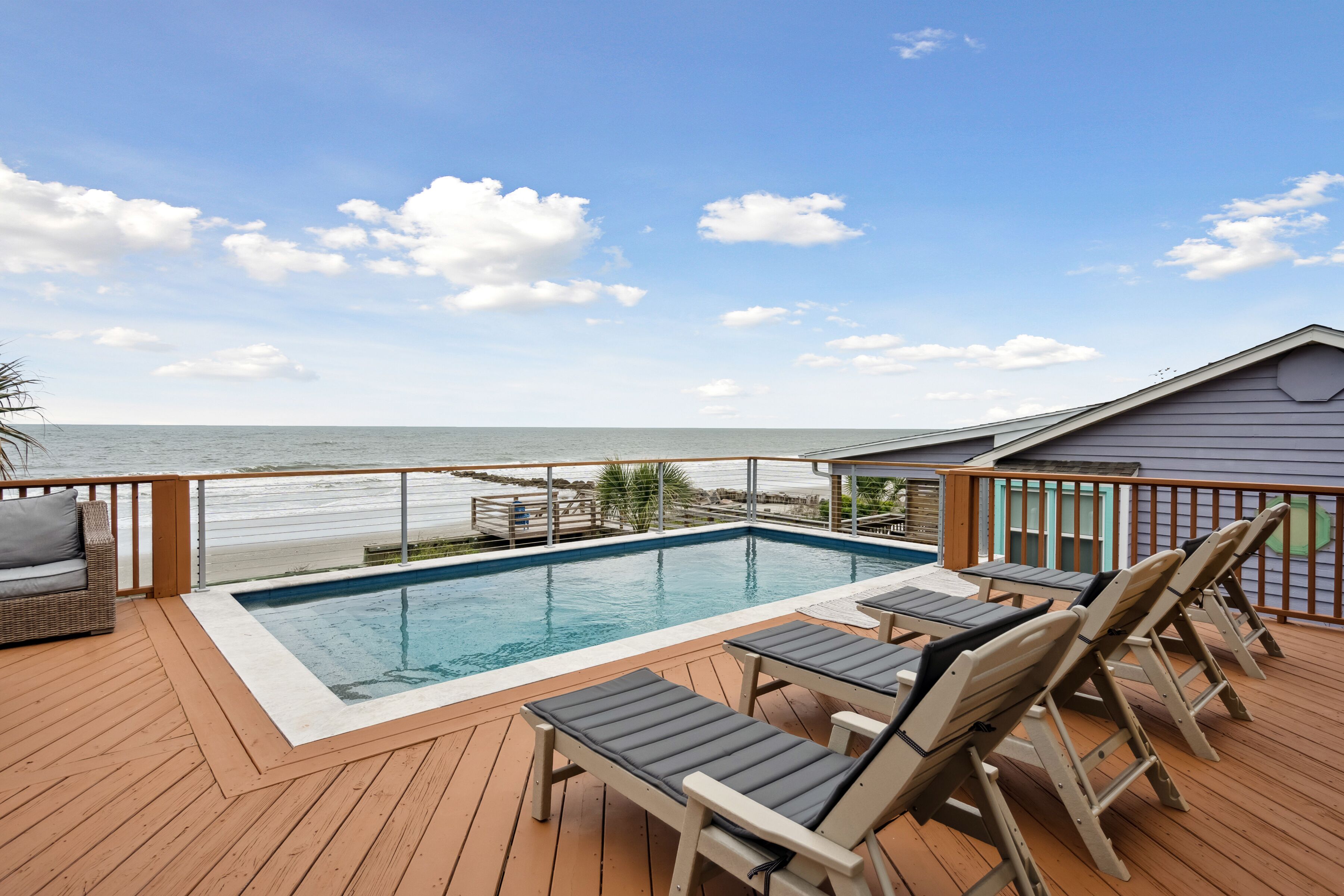 Oceanfront Home w/ Private Pool, Roof Deck, Porches & Game Room ...