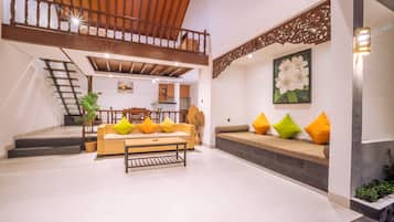 Villa, 1 quarto | Sala de estar | Televisor LED de 32 polegadas com canais digitais, televisor