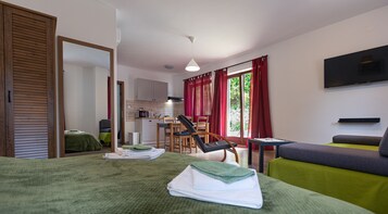 Estúdio Comfort, pátio | Secretária, ferro/tábua de engomar, Wi-fi grátis 