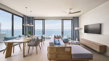 Penthouse de Luxo, vista para o oceano | 2 quartos, cofre no quarto, quartos insonorizados, Wi-fi grátis