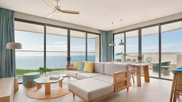 Penthouse Panorâmica, vista para o oceano | 2 quartos, cofre no quarto, quartos insonorizados, Wi-fi grátis