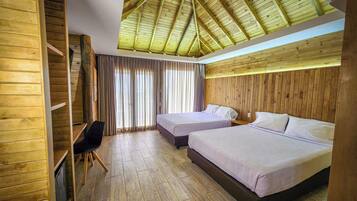 Cabana luxo, 1 quarto, vista para a praia | 2 quartos, Wi-Fi de cortesia, roupa de cama