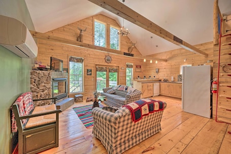 Casa (2 Bedrooms) | Área de estar | TV, lareira, DVD player. Cabin-inspired Home < 12 Mi to Sugarloaf Mtn!