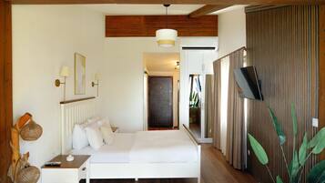 Bungalow Deluxe, vista para o mar | Roupa de cama fornecida